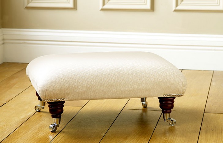 Elizabeth Fabric Stool with castors | The English Sofa Company