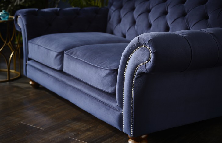 1.5 Seater | Crompton Vintage Fabric Sofa | Black Fabric Sofas