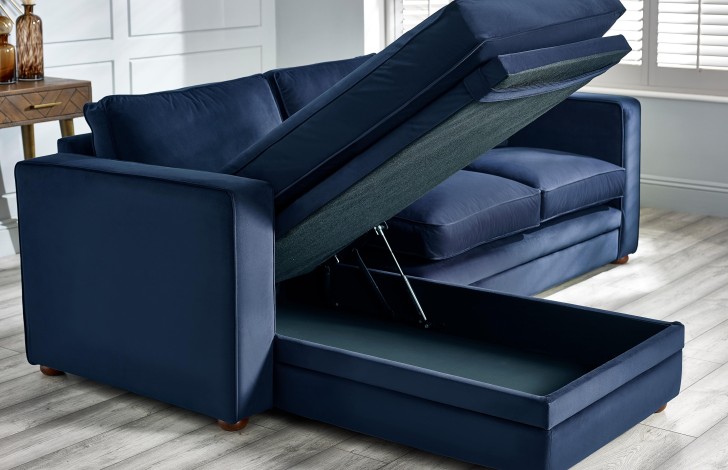 4 x Chaise Corner Sofa | Trafalgar Fabric Storage Chaise Sofa | Corner ...