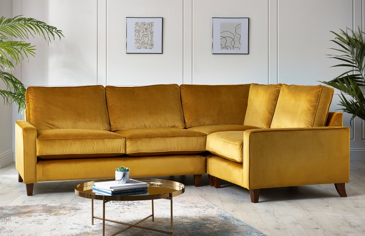 The Drake Fabric Corner Sofa | Slimline Sofas For Small Rooms