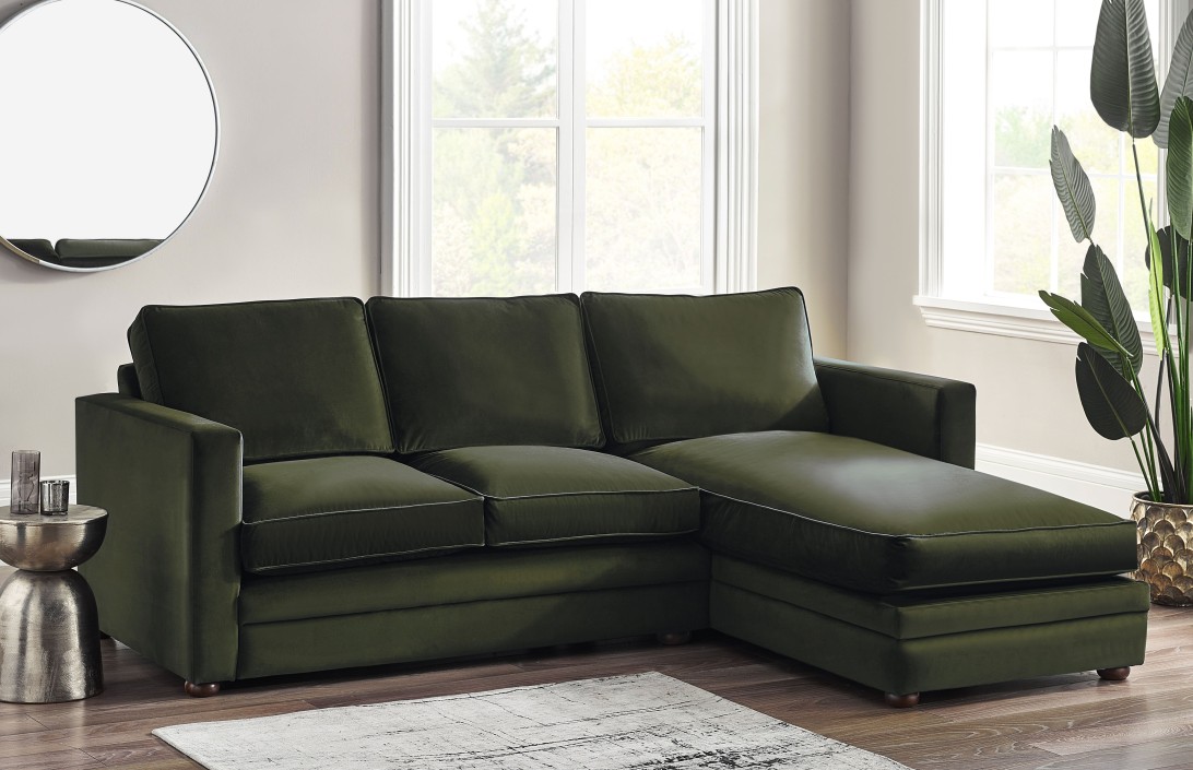 Heather Contemporary Chaise Sofa | Fabric Chaise Sofas