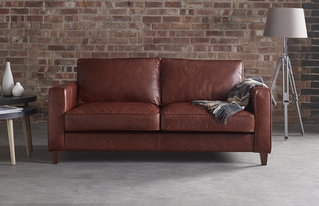 3 Seater | Drake Simple Sofa | Leather Contemporary Sofas