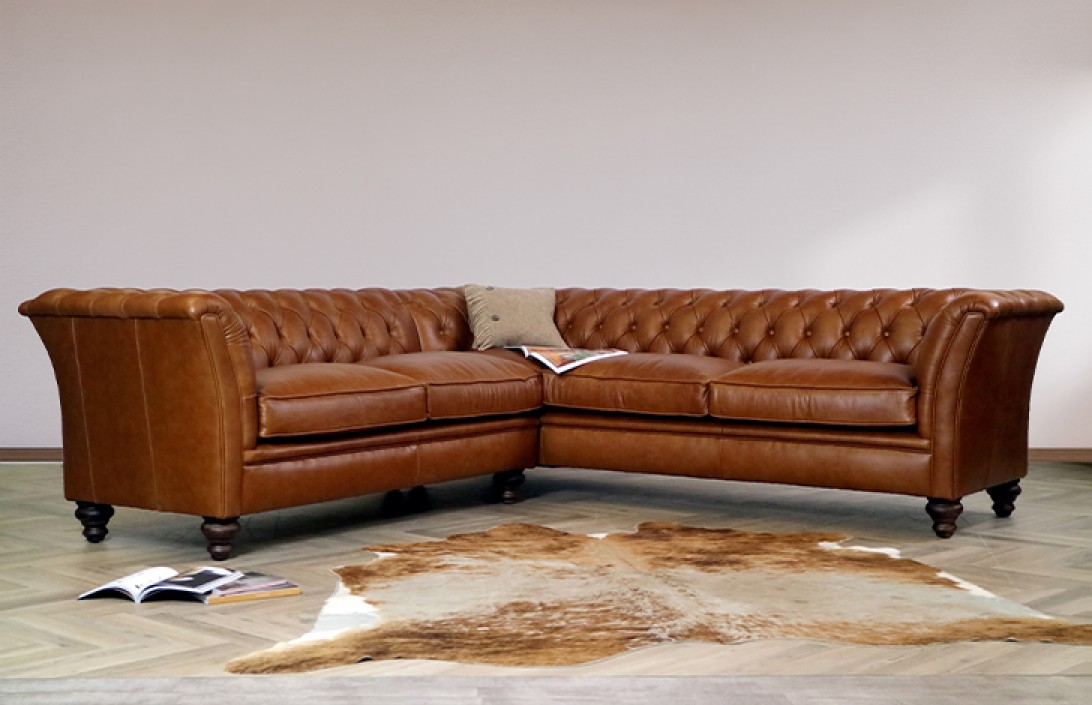 4 x 4 Seater Corner Sofa | Tatton Chesterfield Corner Sofa | English Sofa